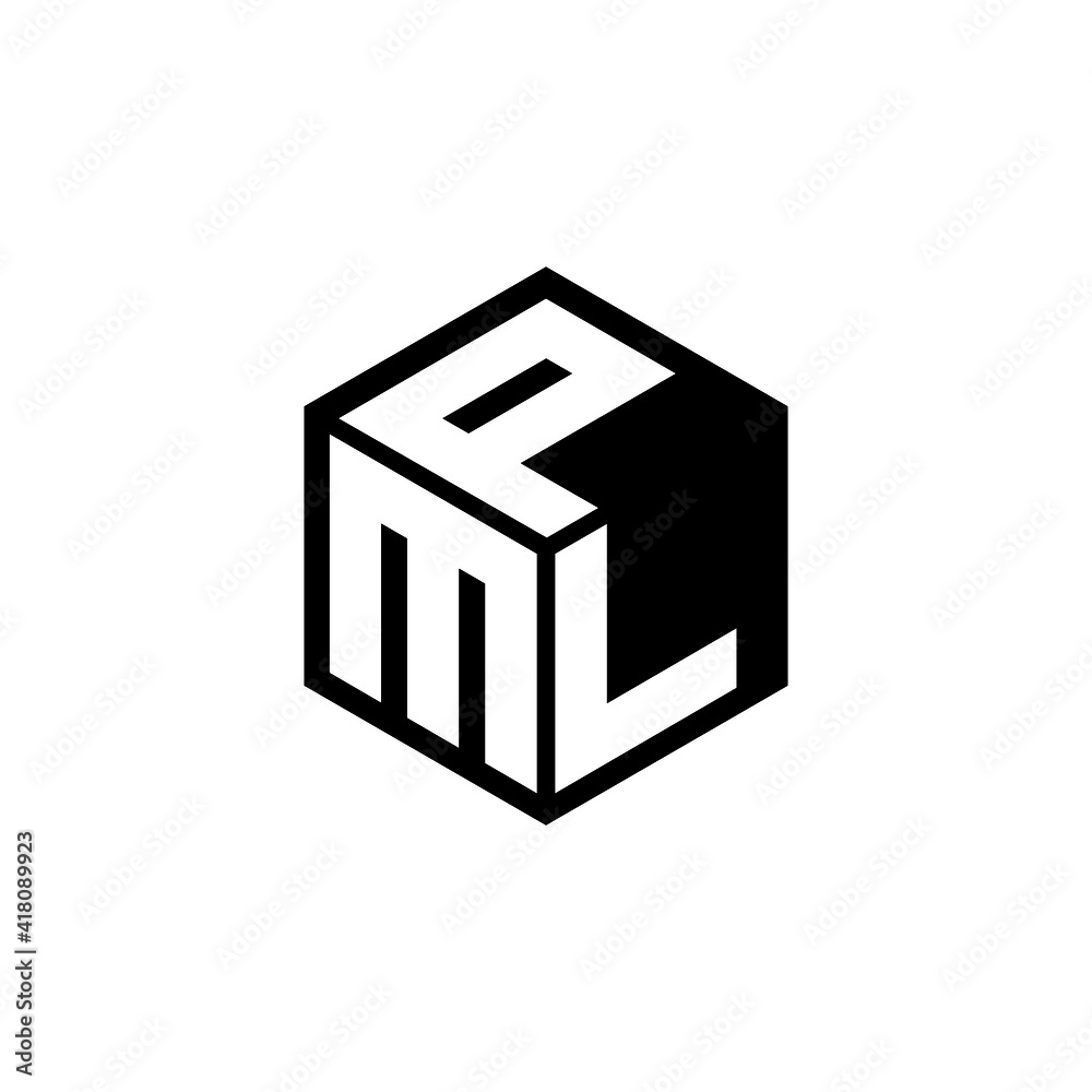 MLP letter logo design with white background in illustrator, cube logo ...