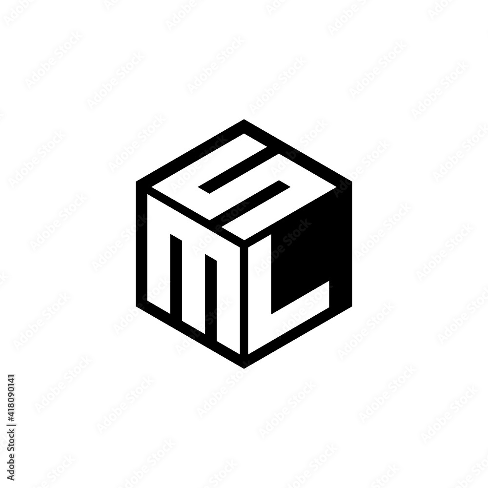 MLS letter logo design with white background in illustrator, cube logo ...