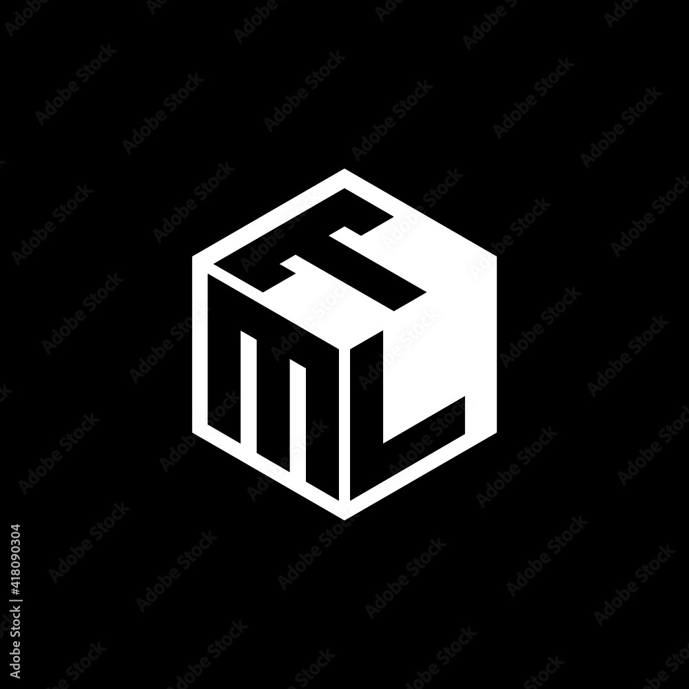 Vetor do Stock: MLT letter logo design with black background in ...
