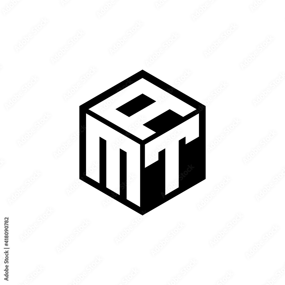MTA letter logo design with white background in illustrator, cube logo ...