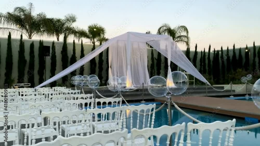 Jewish traditions wedding outdoor ceremony. Wedding canopy (chuppah ...