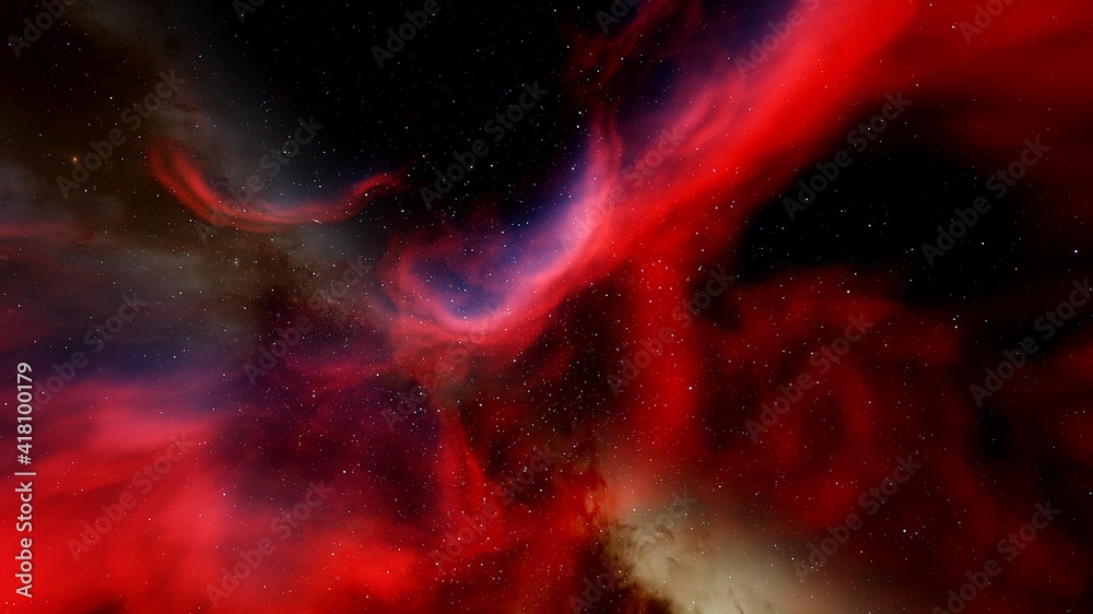 red-violet nebula in outer space, horsehead nebula, unusual colorful ...