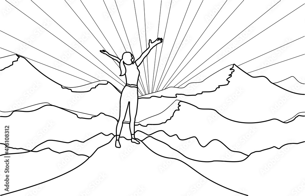 Mountain Cliff Edge Drawing