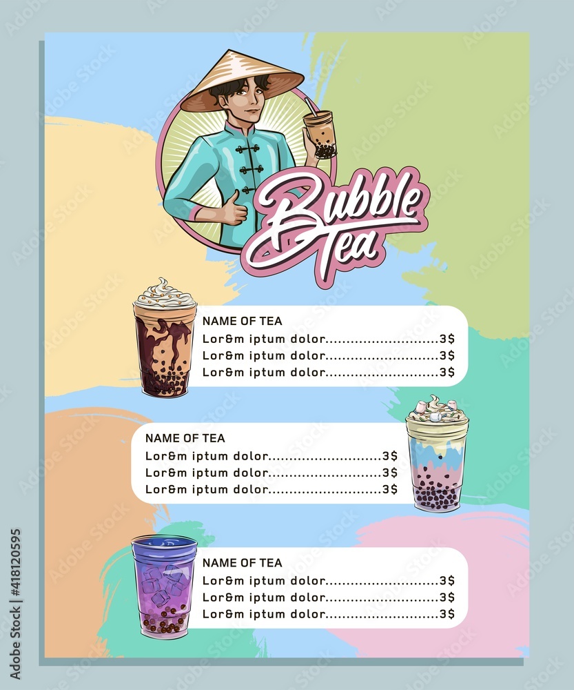 bubble tea menu, Vietnamese tapioca pearl tea, shake fruit jelly ...
