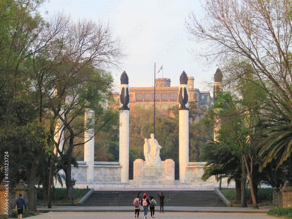 Chapultepec park, Mexico city, monument a Los Ninos heroes Stock Photo ...