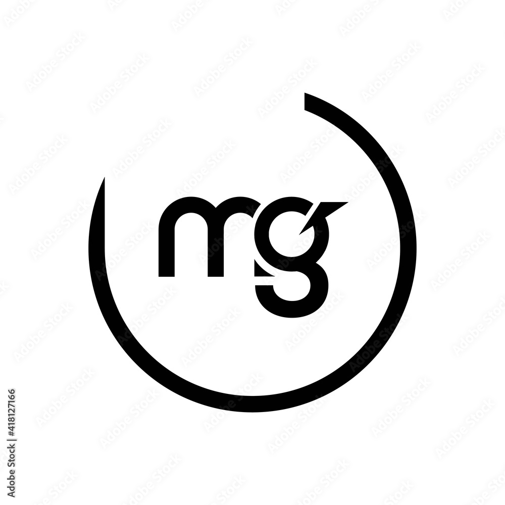 MG Letter Logo Design. Initial letters MG logo icon. Abstract letter MG ...