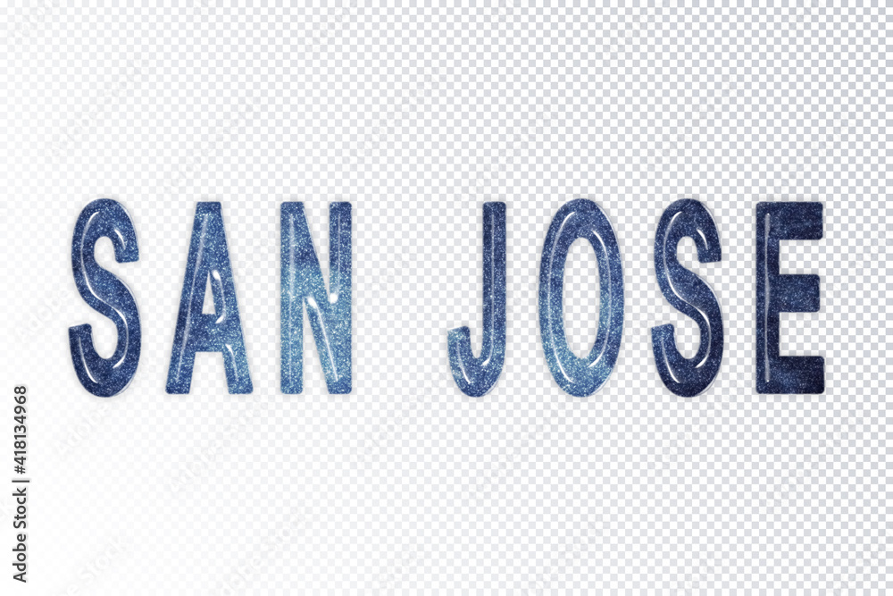 San Jose lettering, San Jose milky way letters, transparent background ...