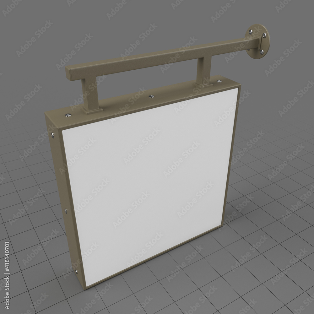 Street store sign mockup 1 Stock 3D asset | Adobe Stock