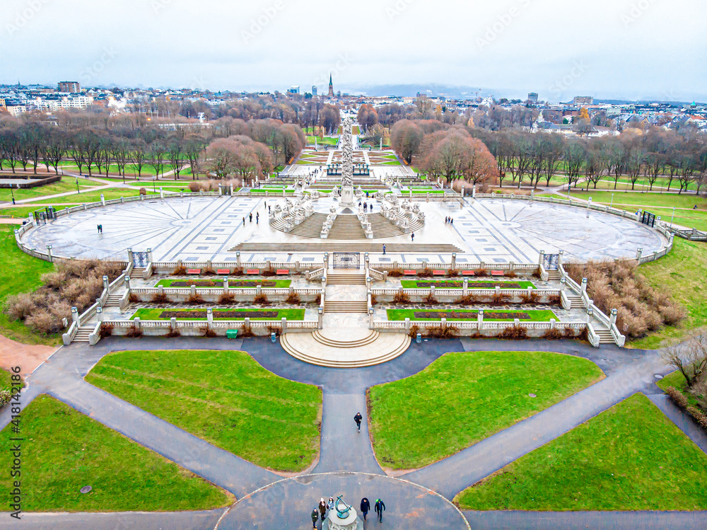 Aerial view of Vigeland park in Oslo, Norway Stock Photo | Adobe Stock