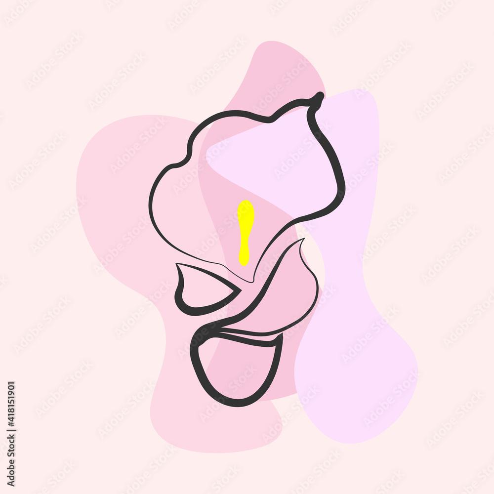 Calla silhouette vector logos. Calla lily modern hand drawn ...