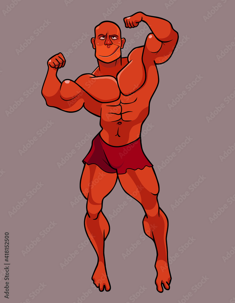 cartoon muscular man bodybuilder posing in underpants Stock Vector ...