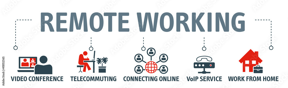 Remote working vector illustration concept Stock Vector | Adobe Stock