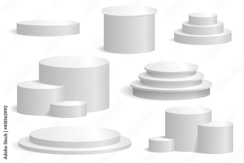 The product is a round and cylindrical podium in one and several tiers ...