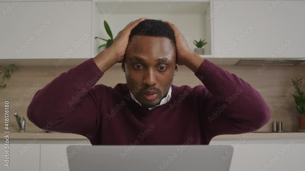 African american man recieves unbeliavable bad news and reacts with ...