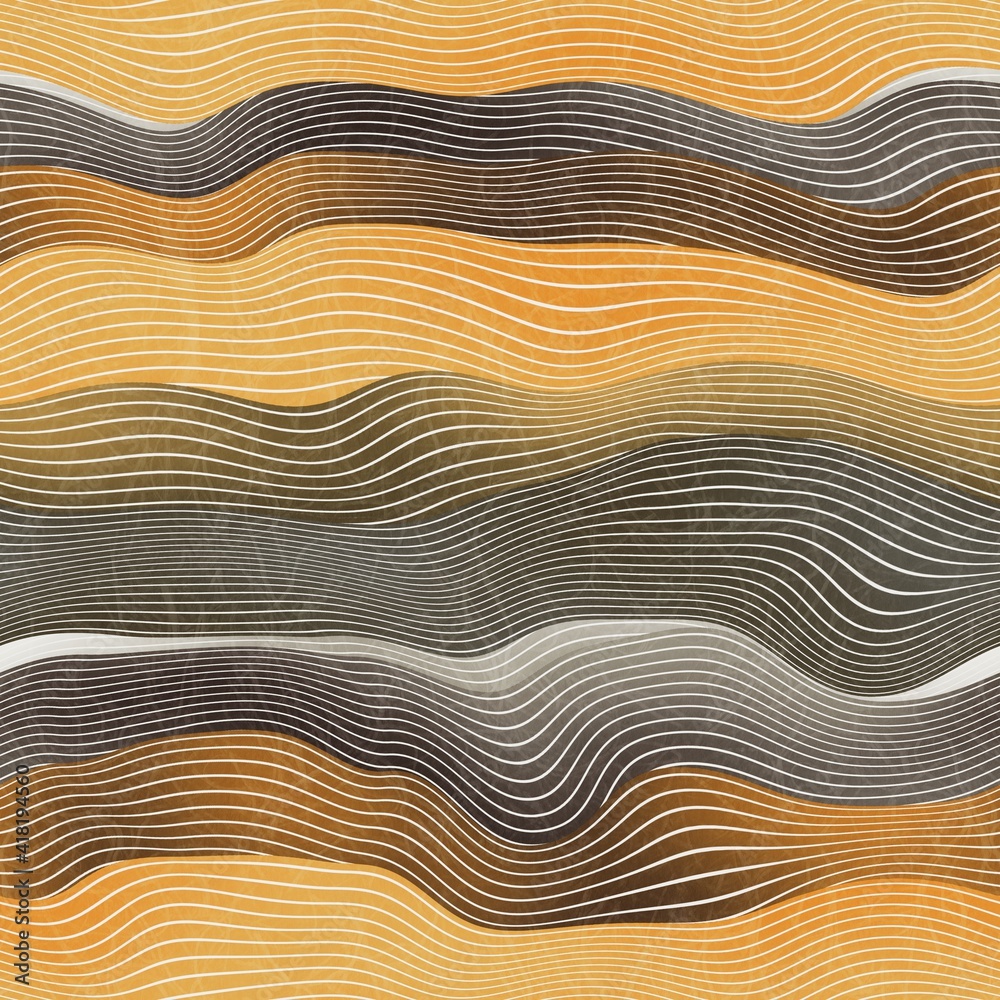 Seamless natural landscape hill pattern for print. Horizontal line ...
