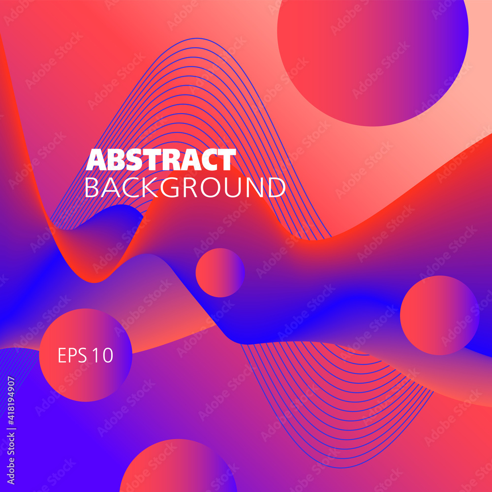 Liquid pattern, vector background. Bright red, blue fluid. Abstract ...