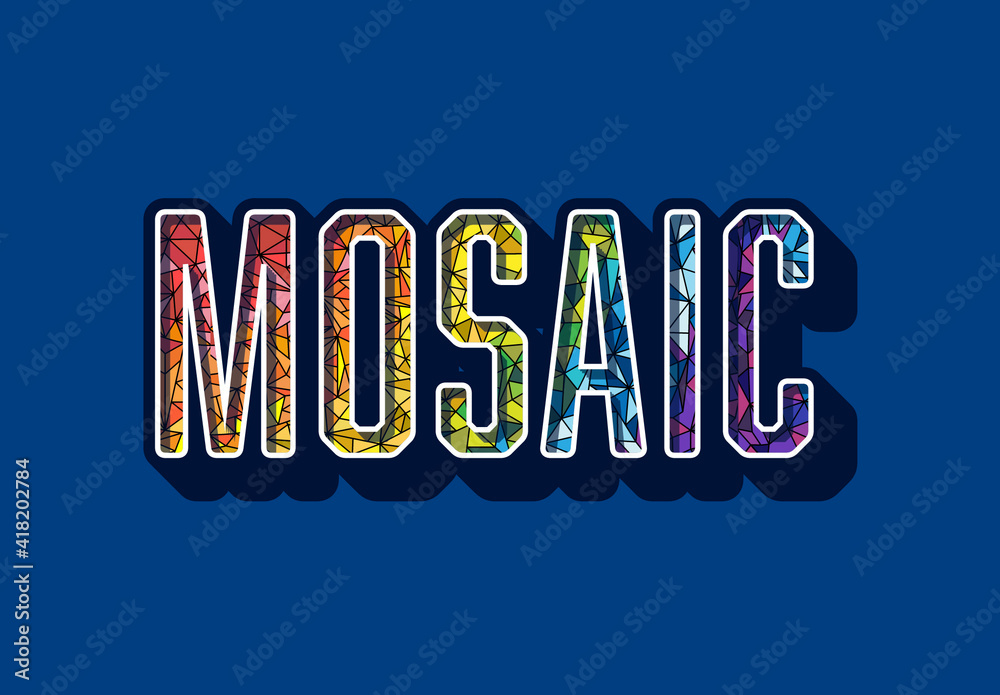 Mosaic Text Effect Stock Template | Adobe Stock