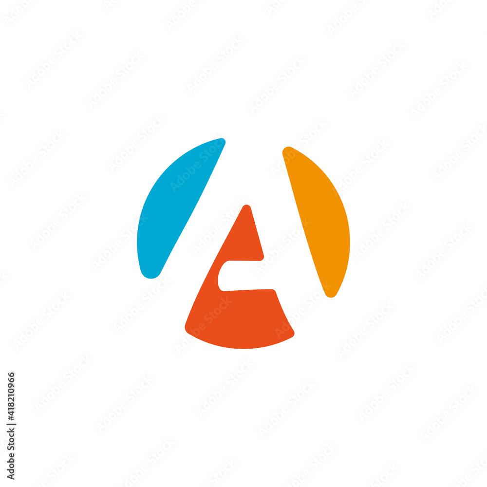Colorful, fragmented letter A. Vector symbol Stock Vector | Adobe Stock