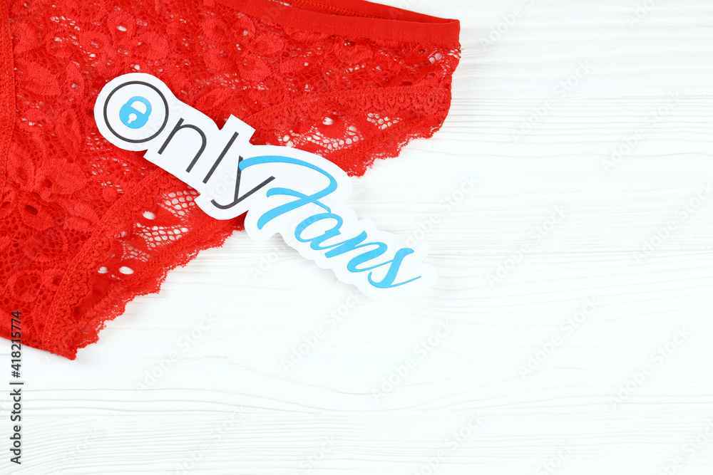 KHARKOV, UKRAINE - FEBRUARY 14, 2021: Onlyfans paper logo and red ...