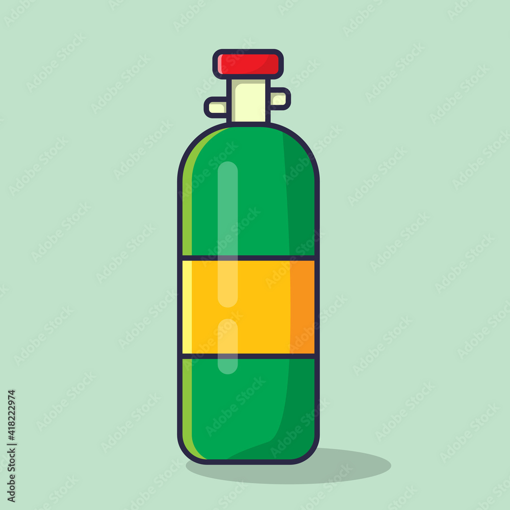 oxygen tank isolated cartoon vector illustration in flat style Stock ...