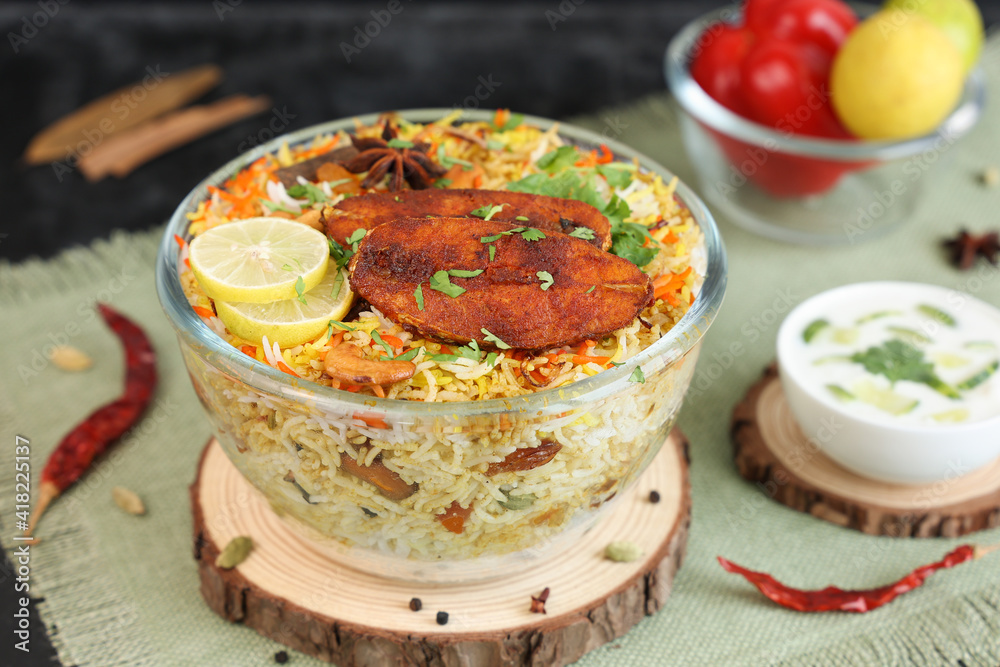 Fish biryani , Spicy and delicious Malabar biryani or Hyderabadi ...