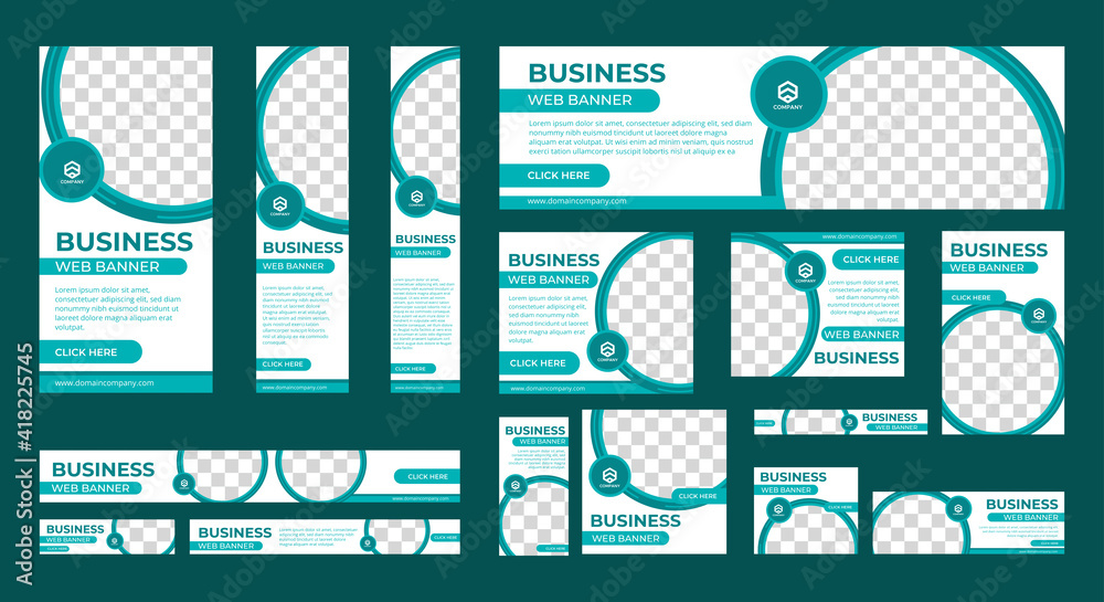 Business banner design web template Set, Horizontal header web banner ...