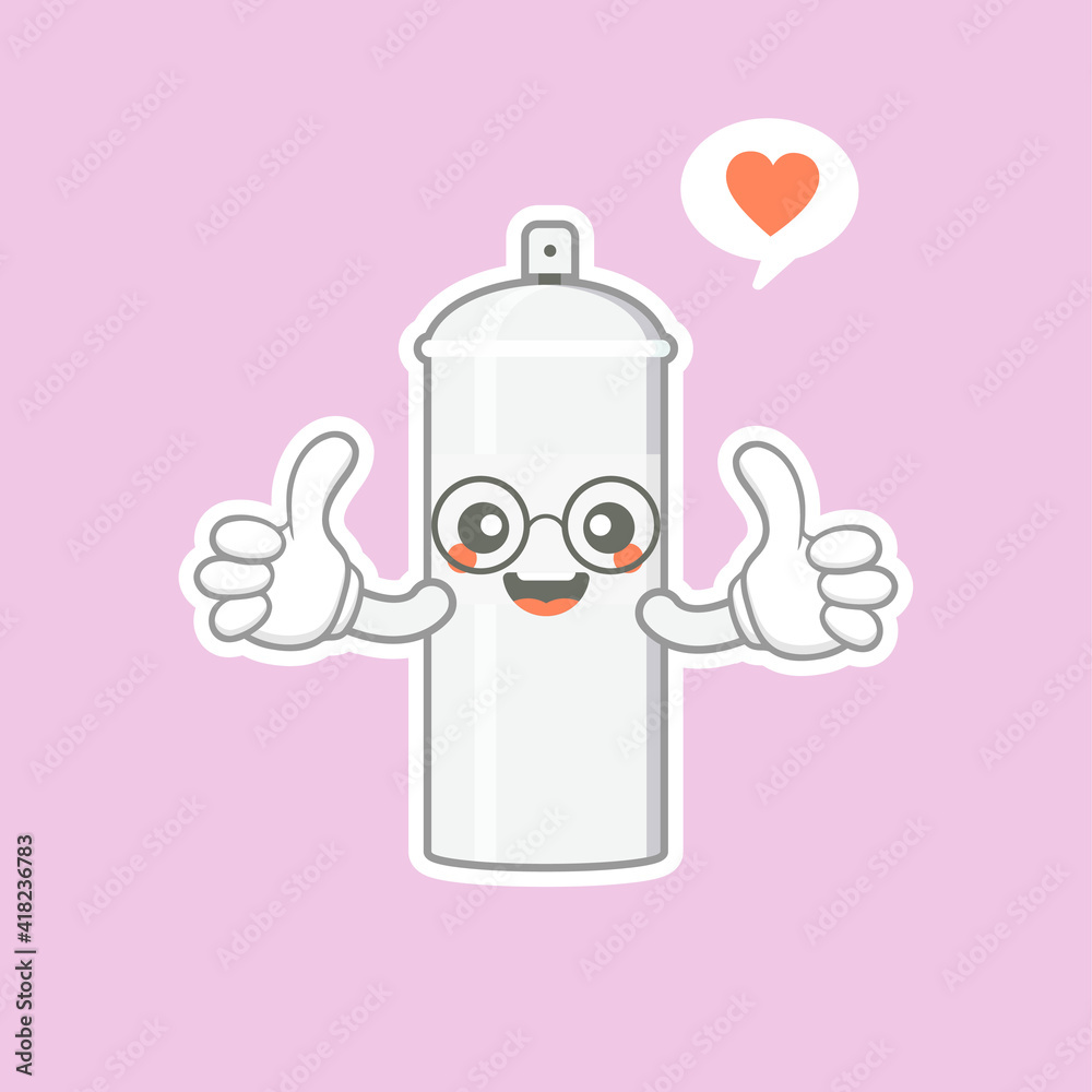 Vetor de cute and kawaii spray paint cartoon character. spray paint ...