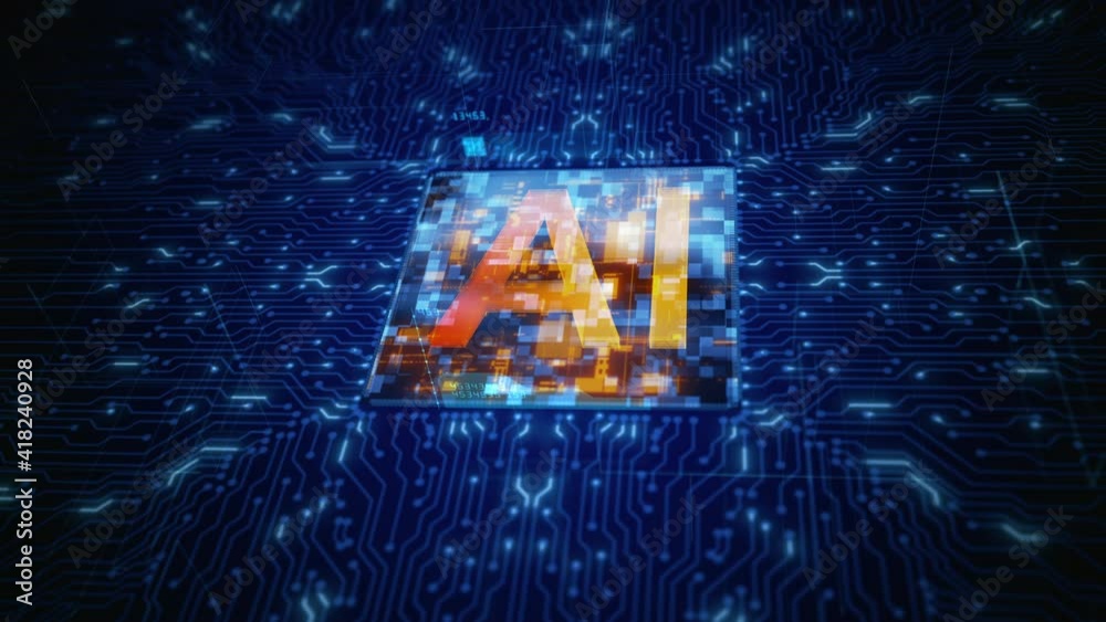 Circuit Board CPU Processor Microchip Starting Artificial Intelligence ...