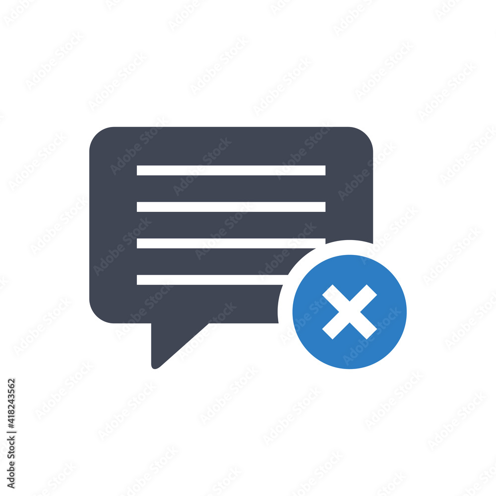 Delete message icon Stock Vector | Adobe Stock