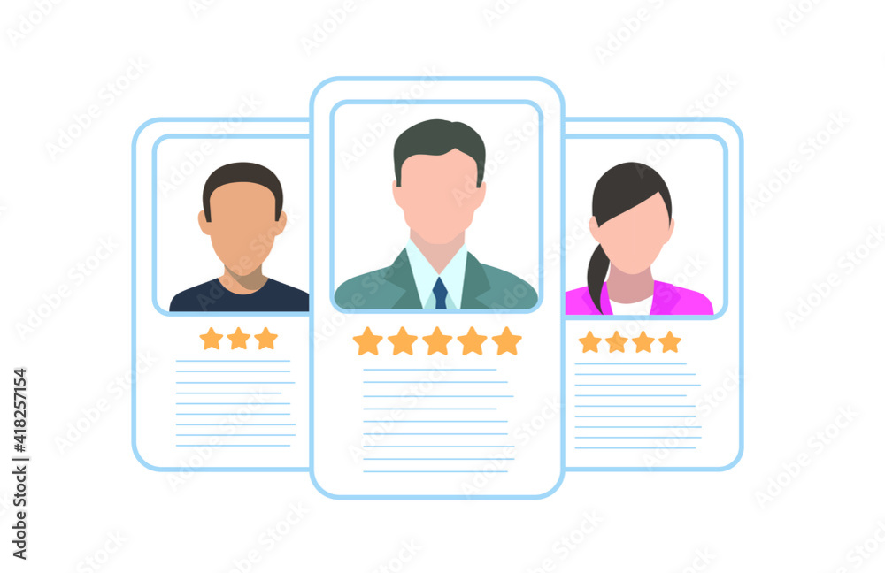 Personal info data cards. User or profile card details symbol, identity ...