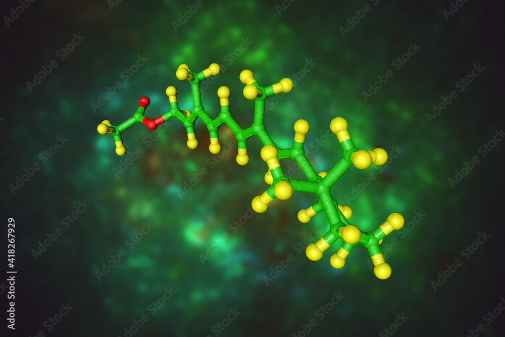 Molecular structure of retinol acetate, a natural form of vitamin A ...