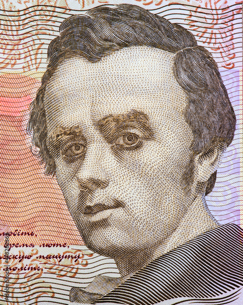 Taras Shevchenko, poet and artist (from his self-portrait painted in ...