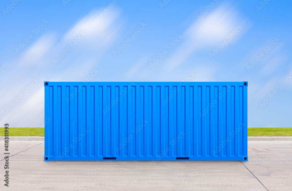Cargo container or shipping container illustration design with sky ...
