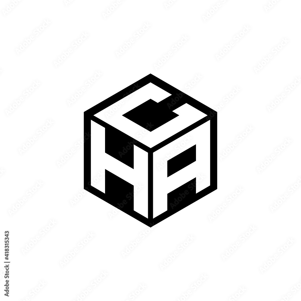 HAC letter logo design with white background in illustrator, eps cube ...