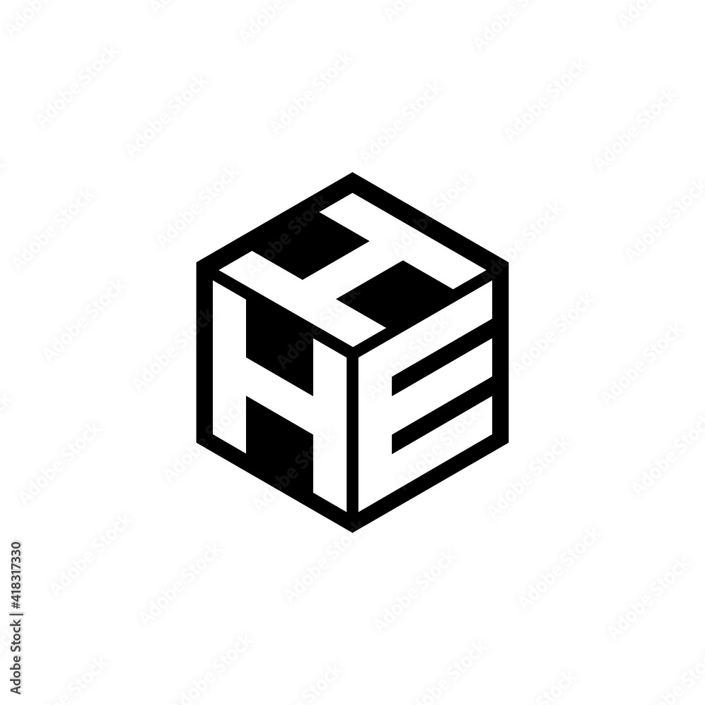 HEH letter logo design with white background in illustrator, eps cube ...
