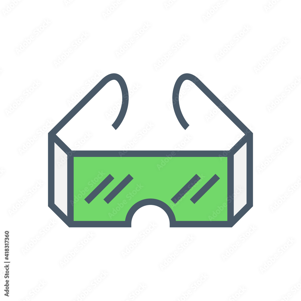 Laboratory goggles or safety glasses vector icon. Eye protection tool ...