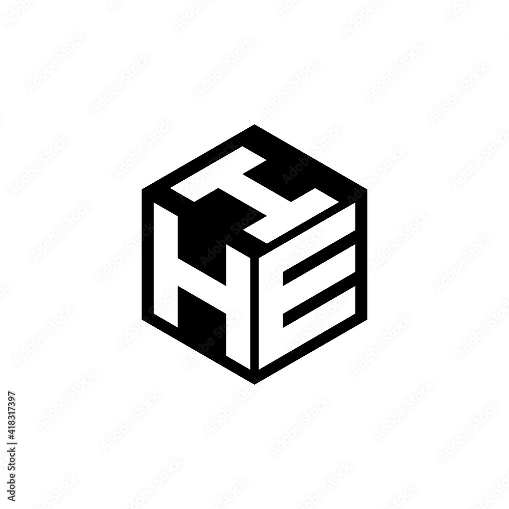 HEI letter logo design with white background in illustrator, eps cube ...