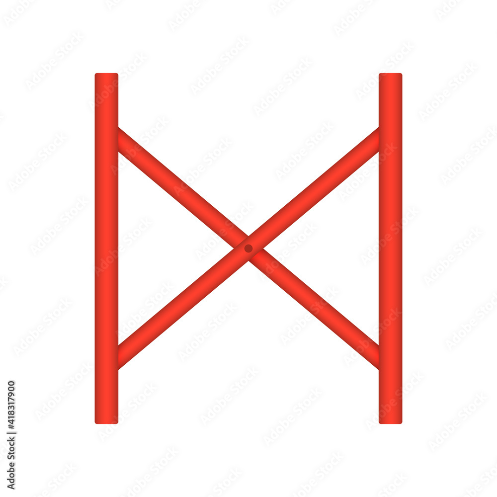 Scaffolding frame and cross brace vector design. Accessory or component ...