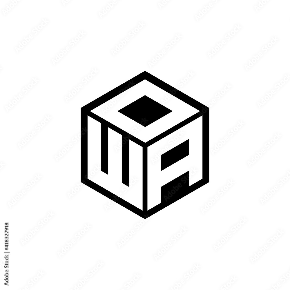 WAD letter logo design with white background in illustrator, cube logo ...