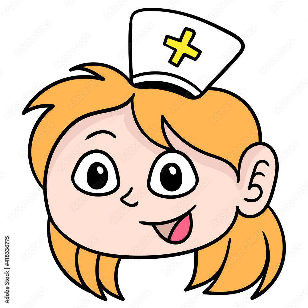beautiful smiling nurses ready to serve midwives. carton emoticon ...