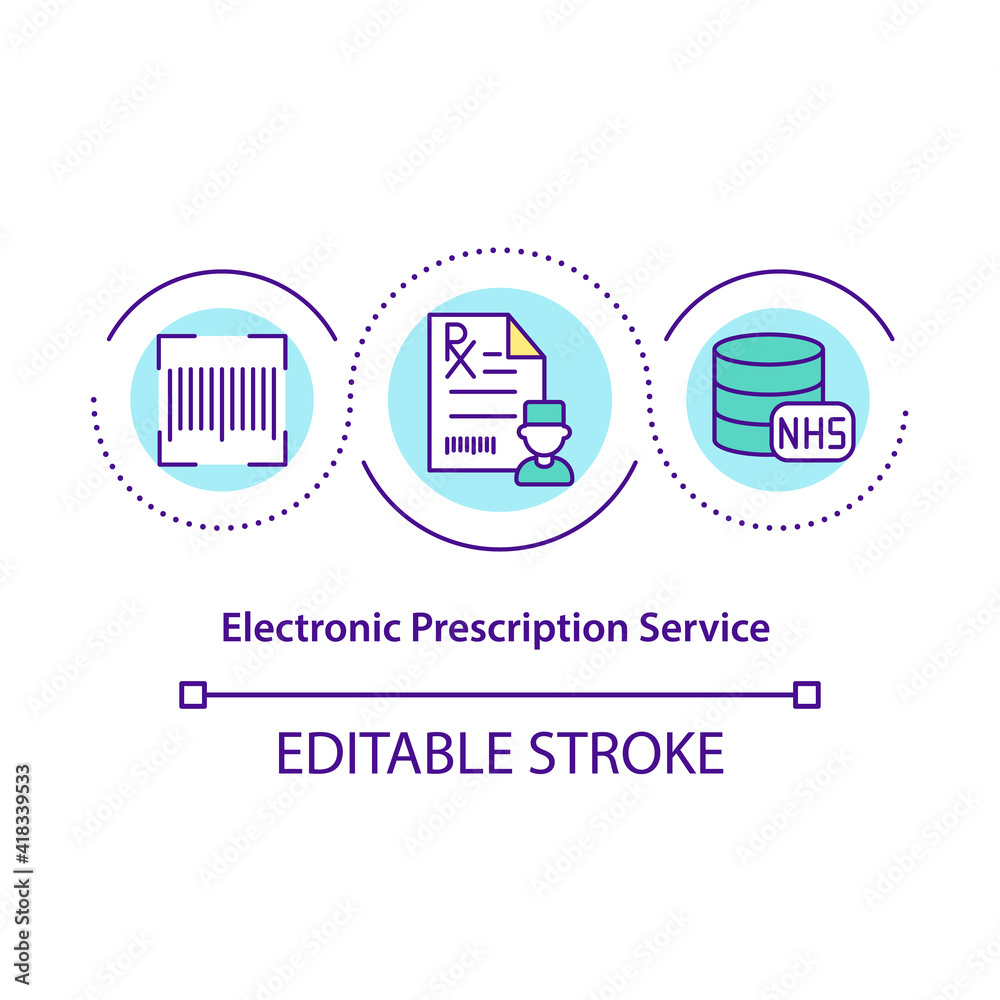 Electronic prescription service concept icon. Order medication. E ...