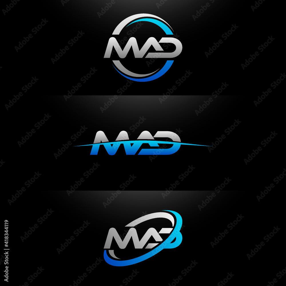 MAD Letter Initial Logo Design Template Vector Illustration Stock ...