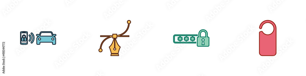 Set Smart Car Alarm System Bezier Curve Password Protection And Please Do Not Disturb Icon