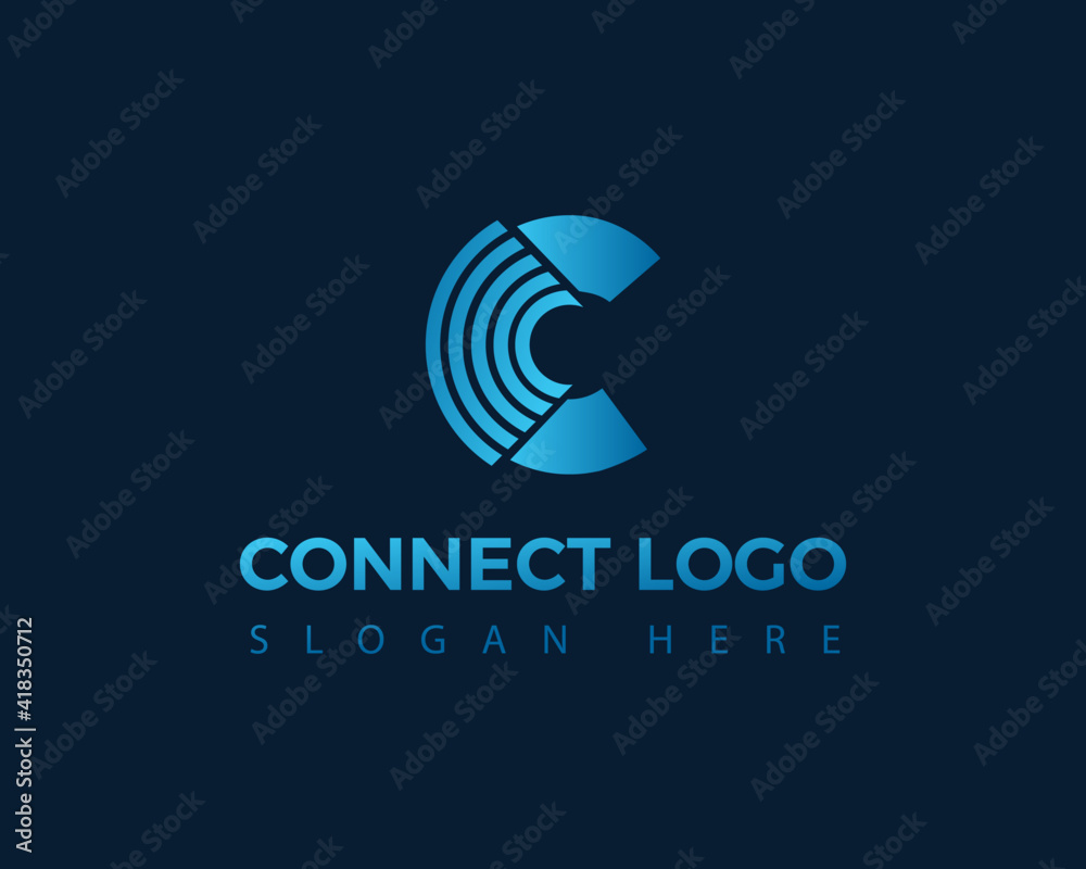 connect logo tech logo initial logo creative logo Stock Vector | Adobe ...