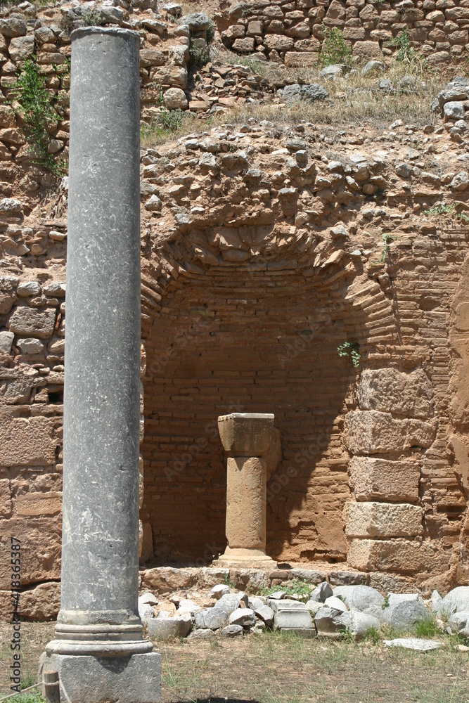 Delphi Greece Ruins on the Delphi Landscape on the Mount Parnassus ...