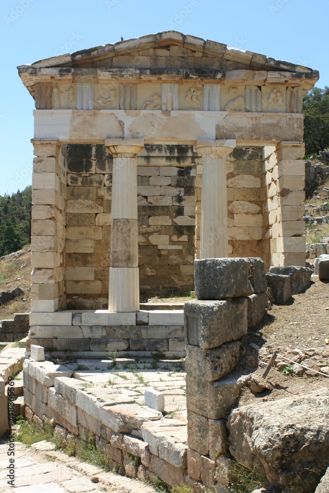 Delphi Greece Ruins on the Delphi Landscape on the Mount Parnassus ...