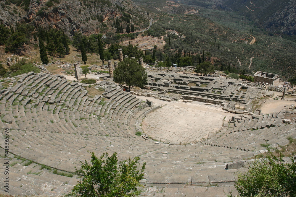 Delphi, Greece Ruins on the Delphi Landscape on the Mount Parnassus ...