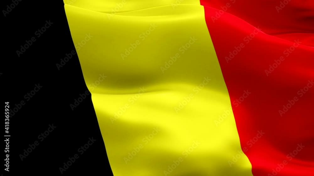 Belgium flag video waving in wind. Realistic Belgian Flag background ...