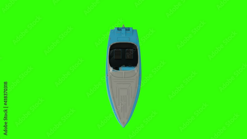 Boat animation on green screen. Motor boat sailing over waves, 4k vídeo ...
