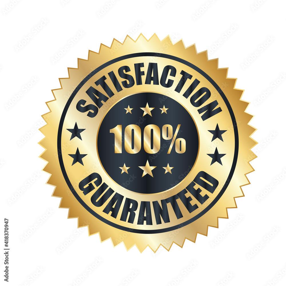 Satisfaction guarantee 100% logo, Money back guarantee, Customer ...